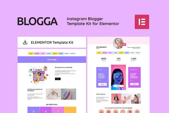 BLOGGA – Instagram Blogger Elementor Template Kit - indonesiaWP.com ...