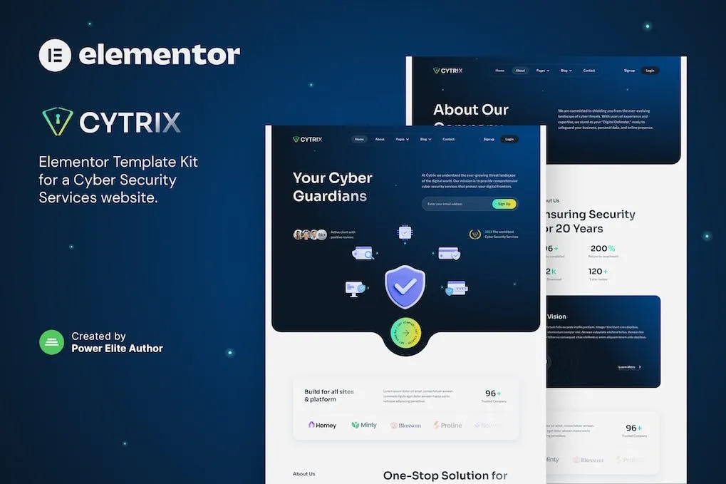 Cytrix – Cyber Security Services Elementor Template Kit - indonesiaWP ...
