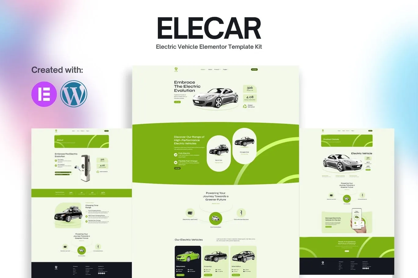 Elecar – Electric Vehicle Elementor Template Kit - indonesiaWP.com • No ...