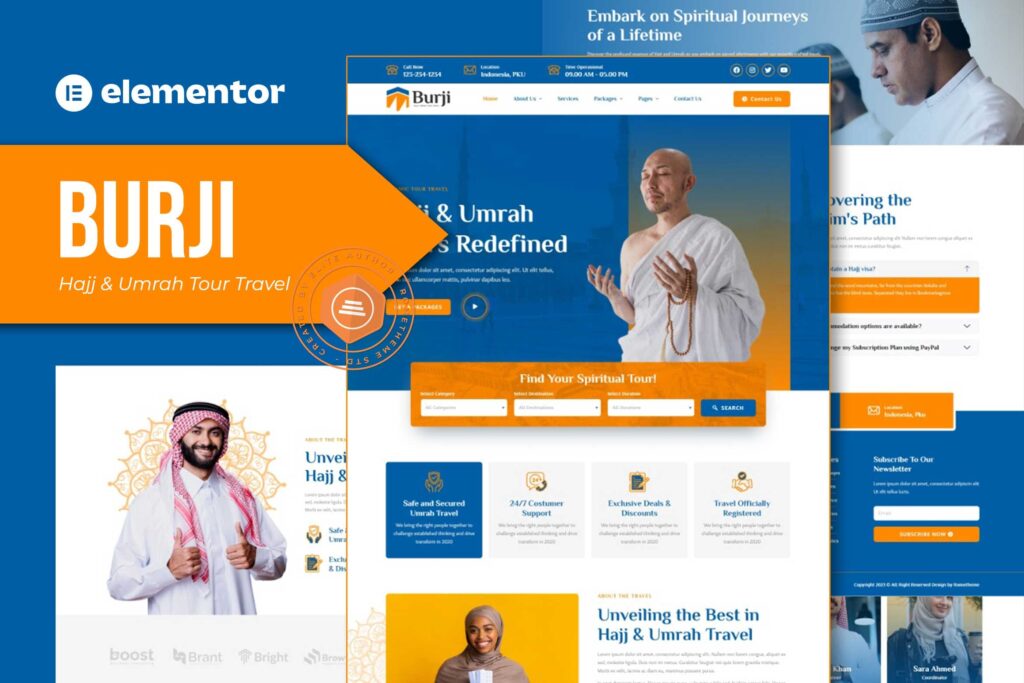 Burji - Hajj & Umrah Tour Travel Elementor Template Kit - indonesiaWP ...